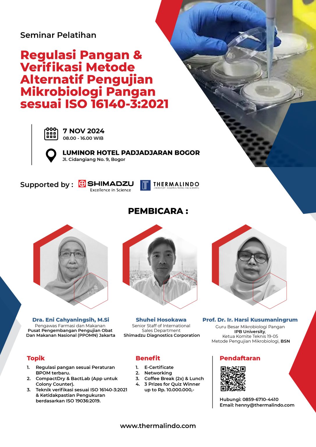 Undangan Seminar Pelatihan Regulasi Pangan & Verifikasi Metode ...