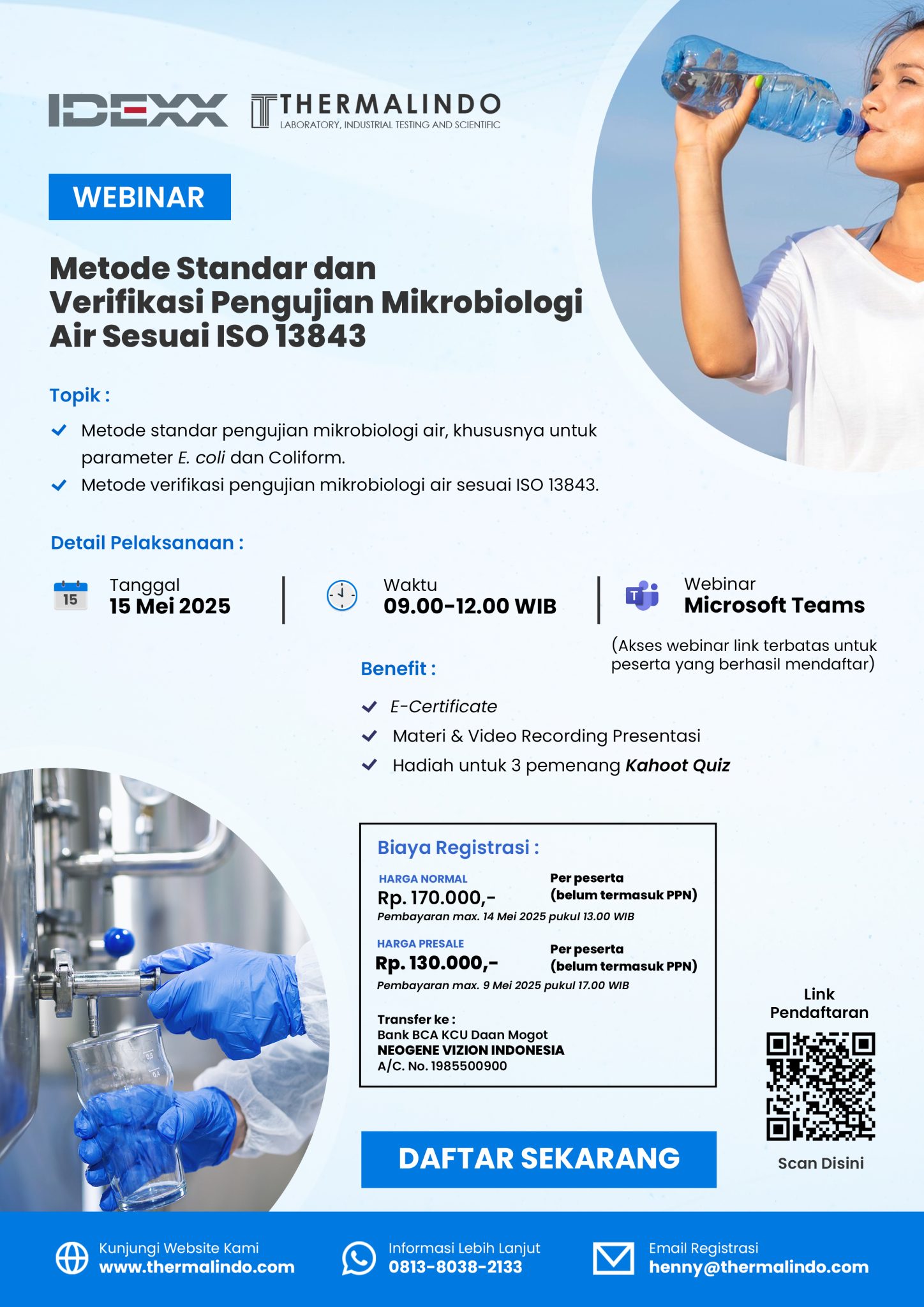 Undangan WEBINAR : Metode Standar dan Verifikasi Pengujian Mikrobiologi Air Sesuai ISO 13843 ...